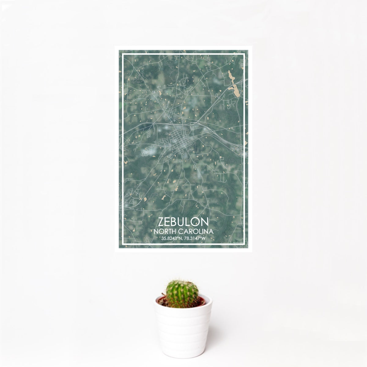 Zebulon - North Carolina Map Print in Afternoon — JACE Maps