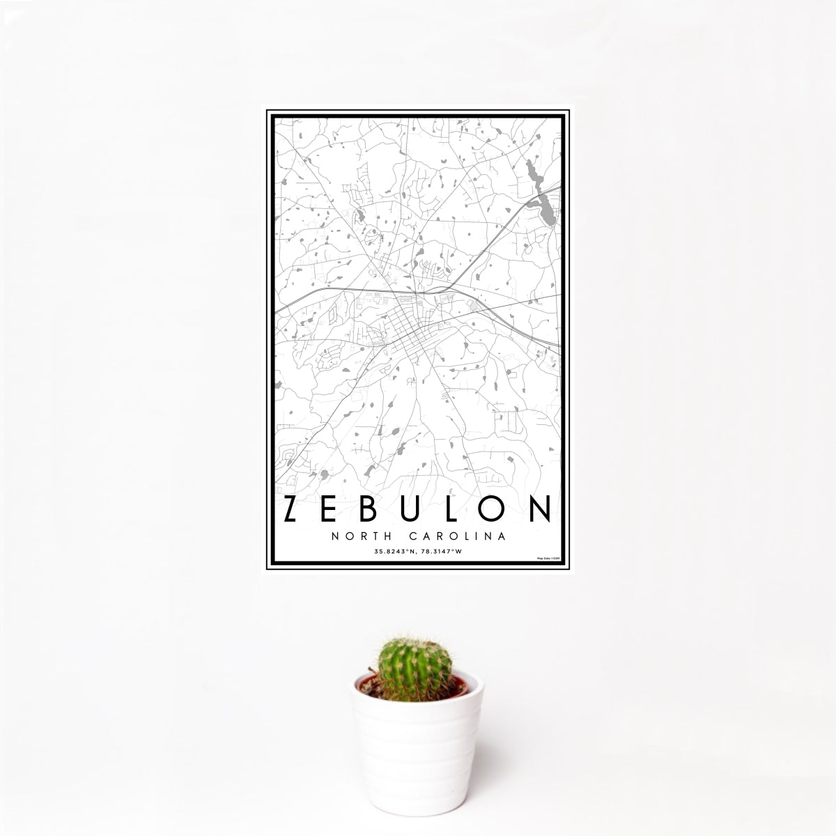 Zebulon - North Carolina Map Print in Classic — JACE Maps